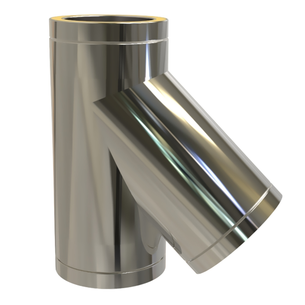 TWPro 150mm Twin Wall Insulated 135 Degree Tee Stainless Steel - SNH ...
